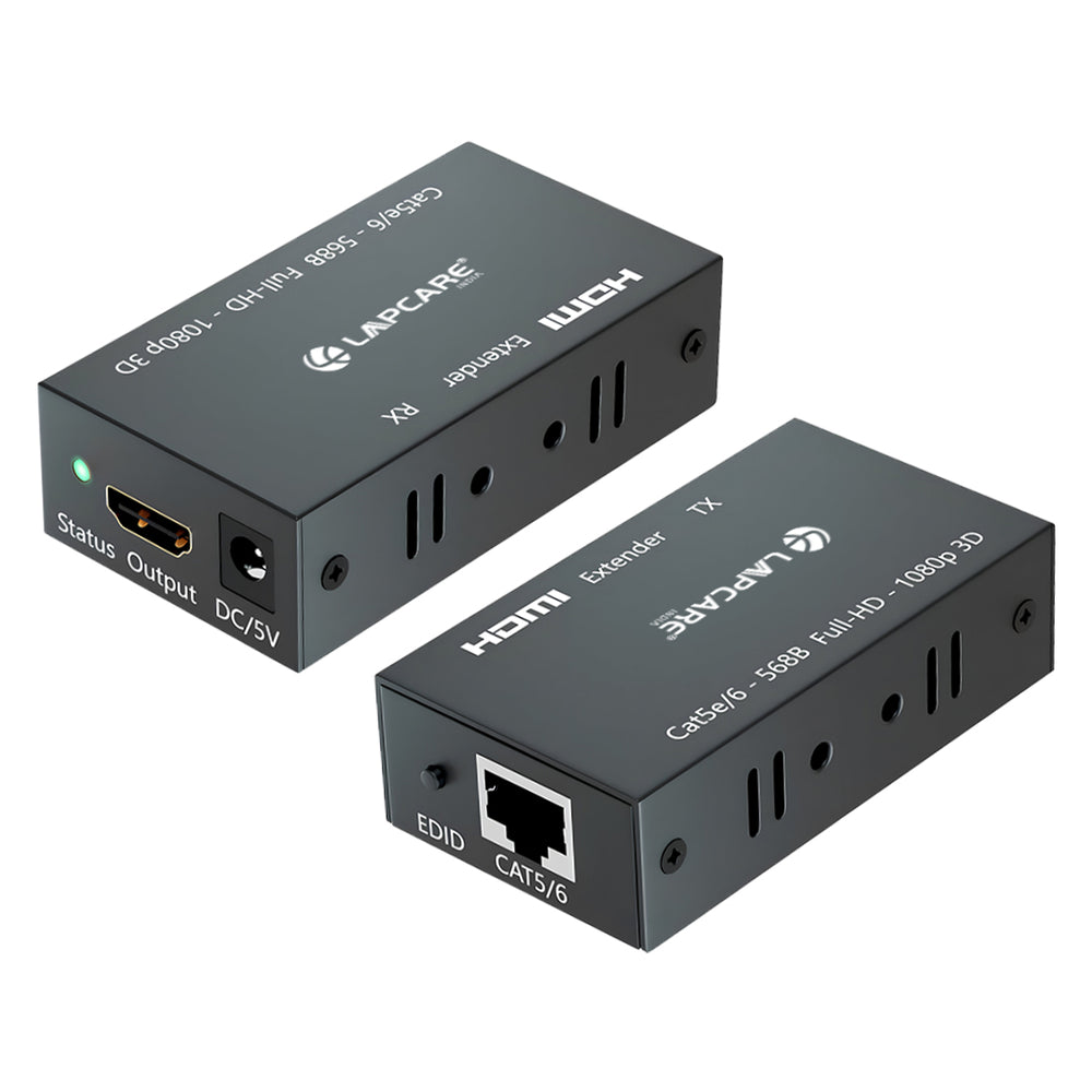 60M Transmission HDMI Extender 4K @30Hz, 1080p @60Hz, CAT5e/CAT6 Compa
