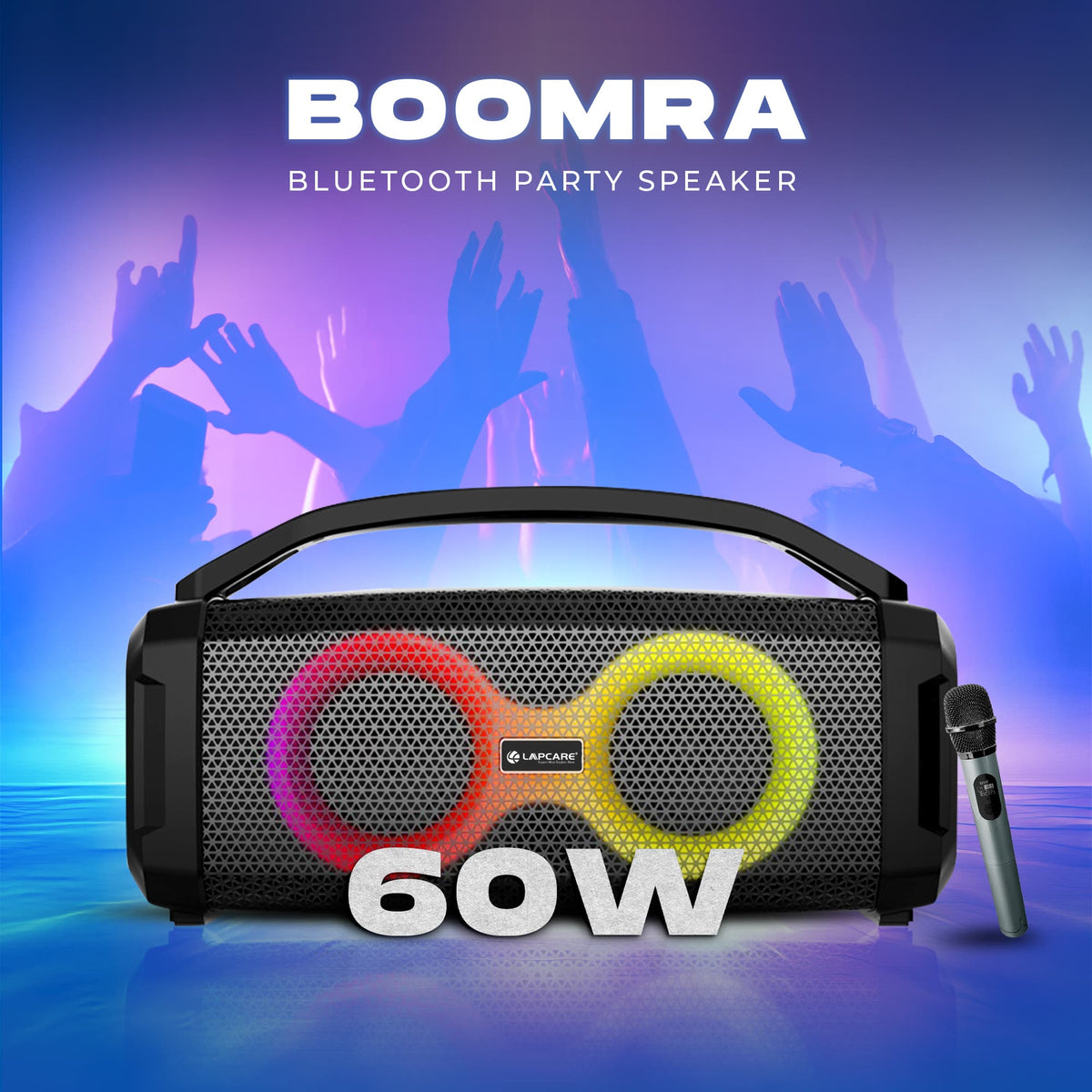 Boomra 60W Bluetooth Party Speaker With RGB Light & Wireless MIc (LBS-