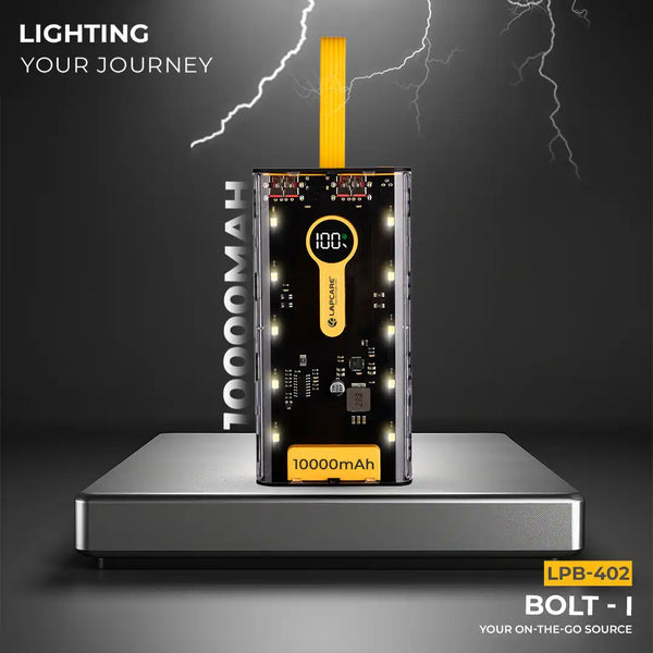Bolt I 10000mAh Power Bank Black+Yellow (LPB-402) – lapcare.com