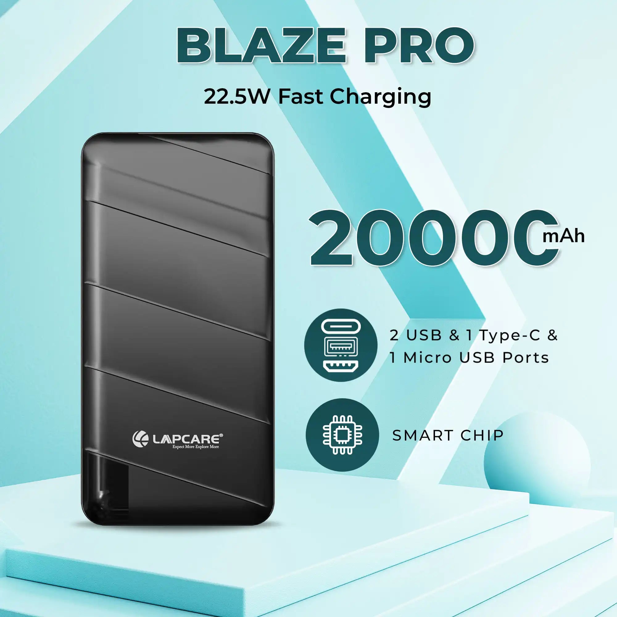 Blaze Pro 22.5W Fast Charging 20000mah Power Bank Black (LPB-018 ...
