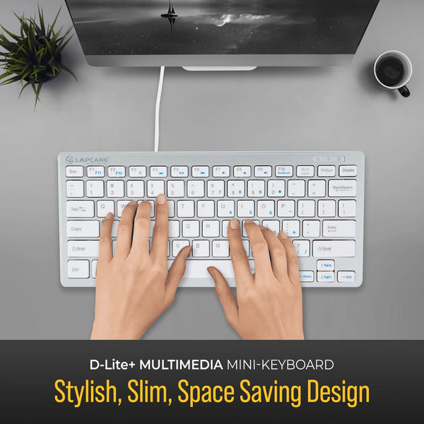 D-Lite - silver 87 Key Mini Multimedia Wired Keyboard – lapcare.com